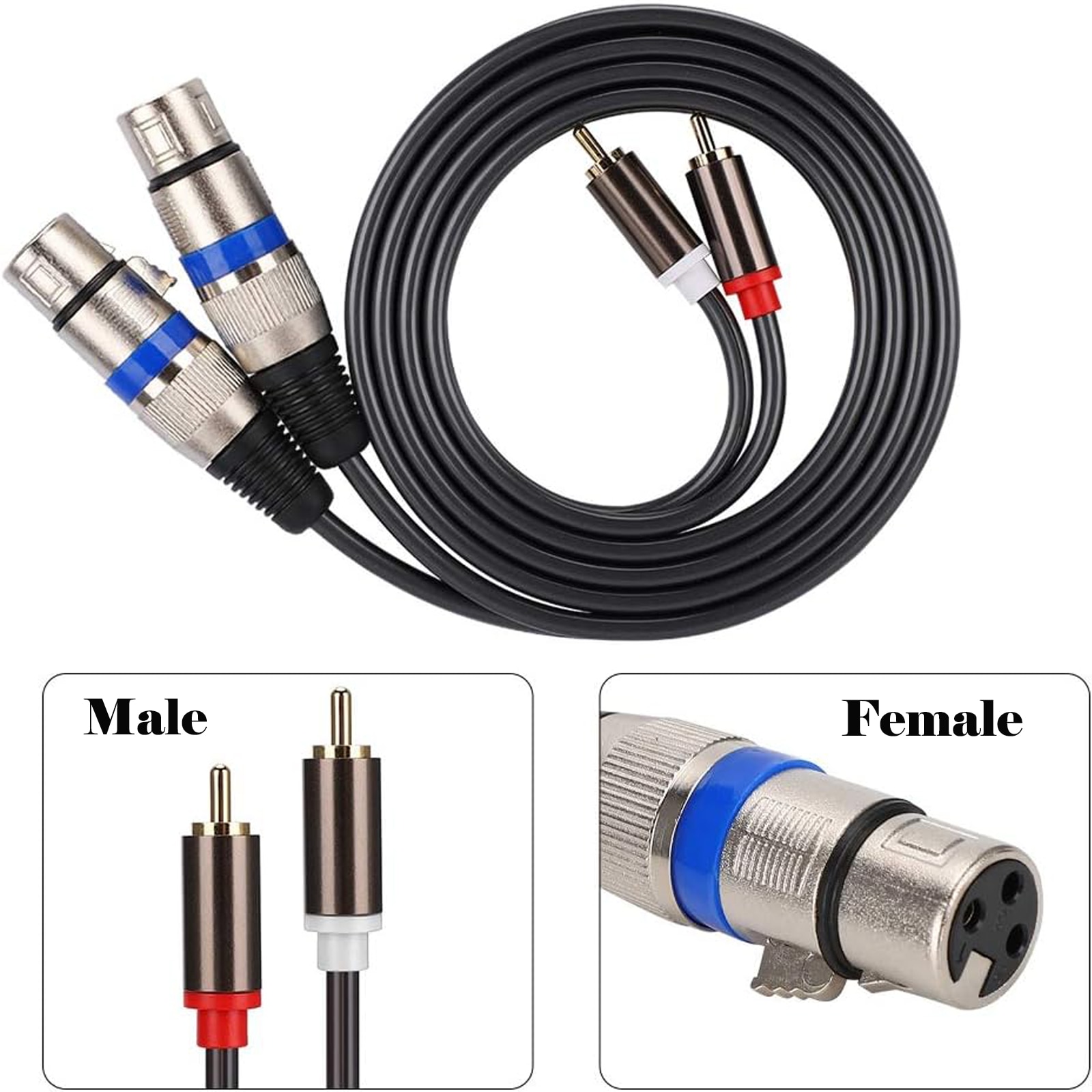 Cablu audio dublu RCA tata la XLR mama, Axroad Mall, Transmisie stabila ...