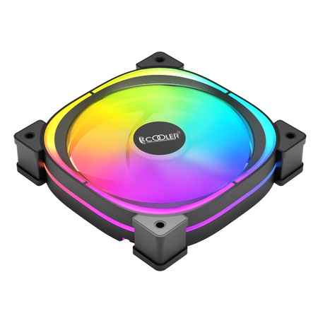 Ventilator PCCOOLER, 120mm, 600 – 1500 RPM, LED ARGB, conector 4 pin ...