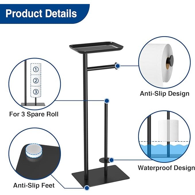 Suport pentru Hartie Igienica, cu raft pentru role si servetele umede ...