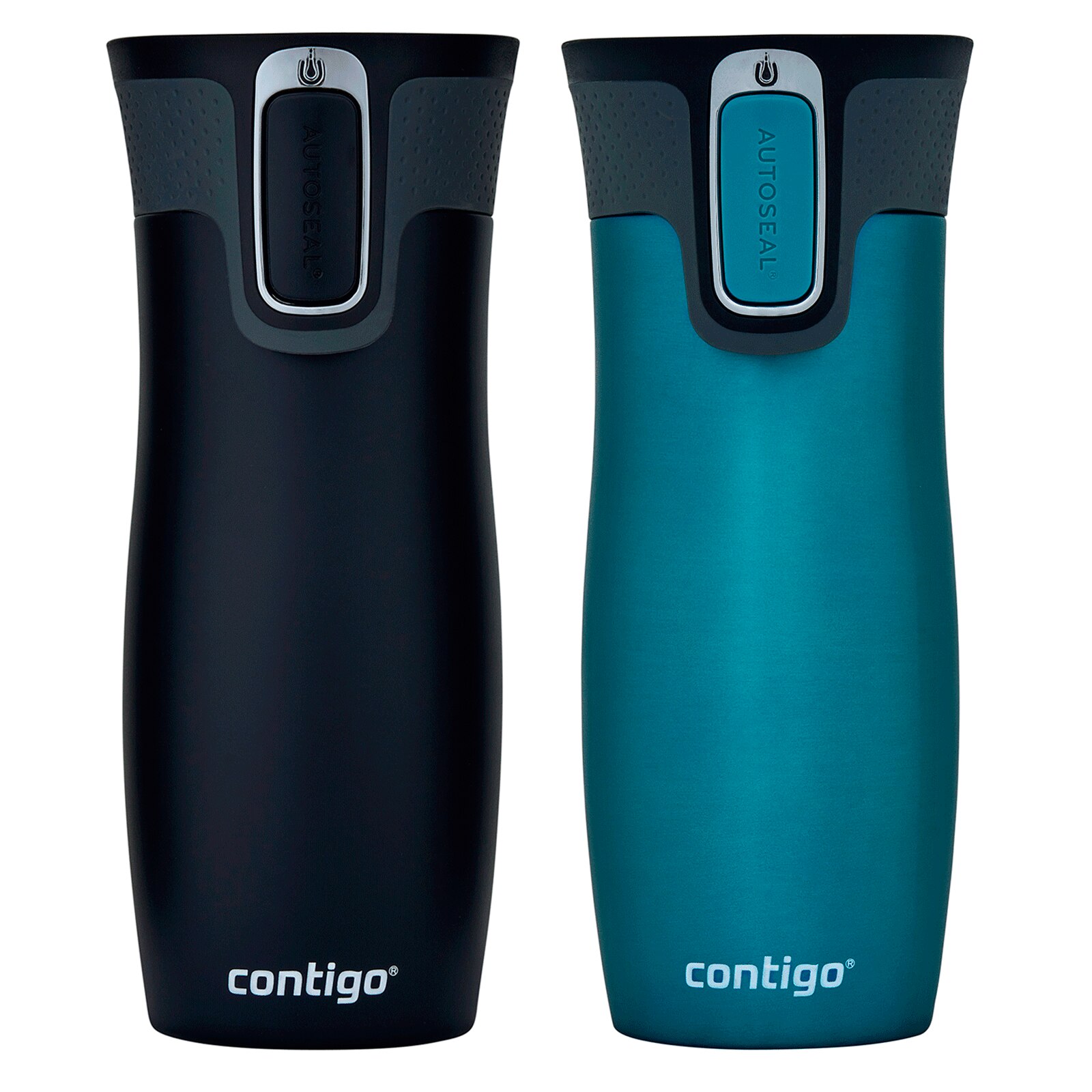 Setul de cani termos Contigo West Loop 2.0 470ml, Inox - Turcoaz mat ...