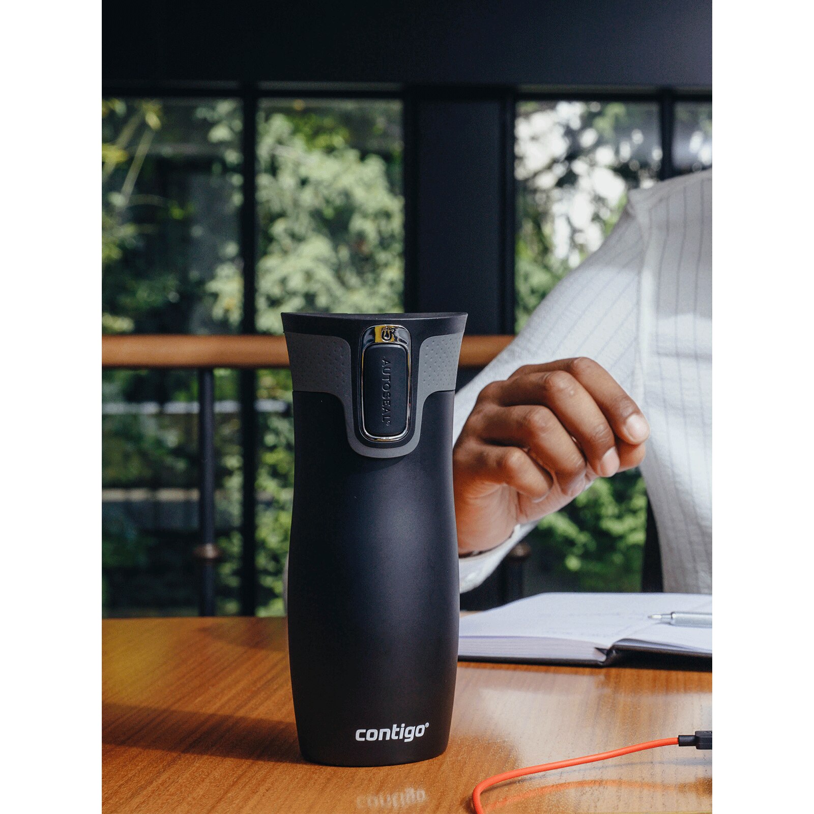 Setul de cani termos Contigo West Loop 2.0 470ml, Inox - Turcoaz mat ...