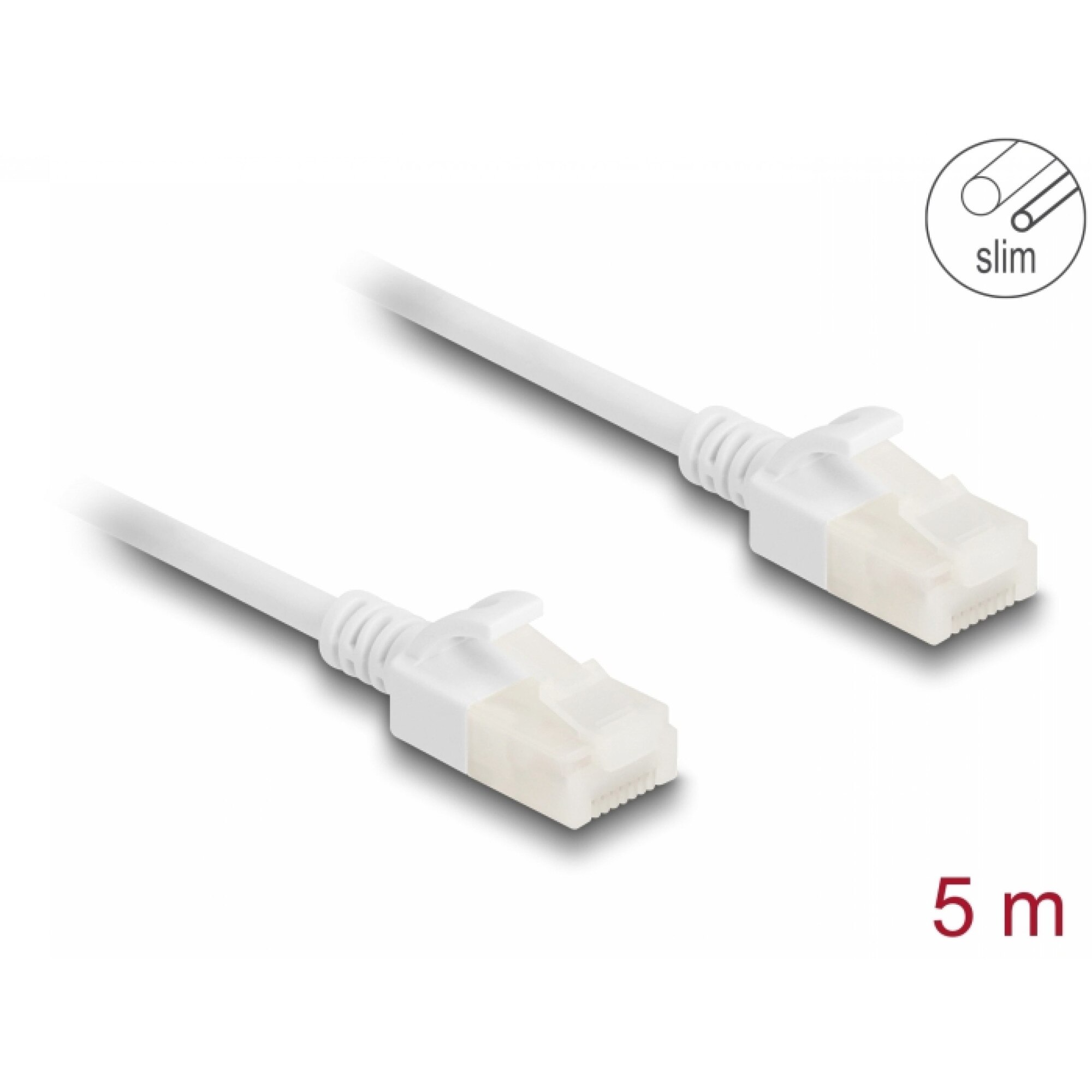 Cablu de retea RJ45 Cat.6A UTP pentru uz industrial Slim 5m Alb, Delock ...