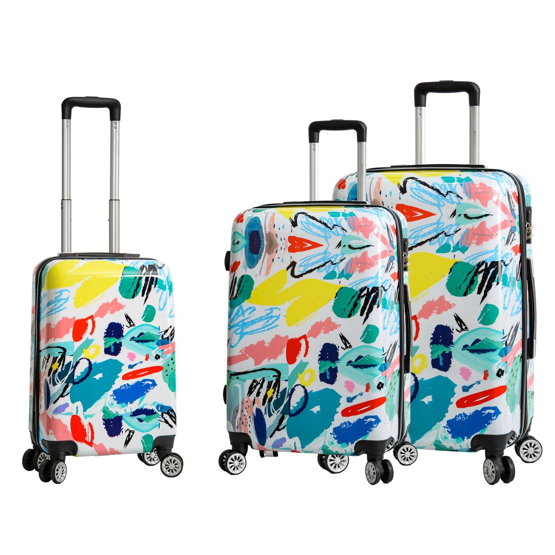 Set Trolere Madisson SW36820P, Policarbonat, 4 Roti Duble, 3 Piese, Alb ...