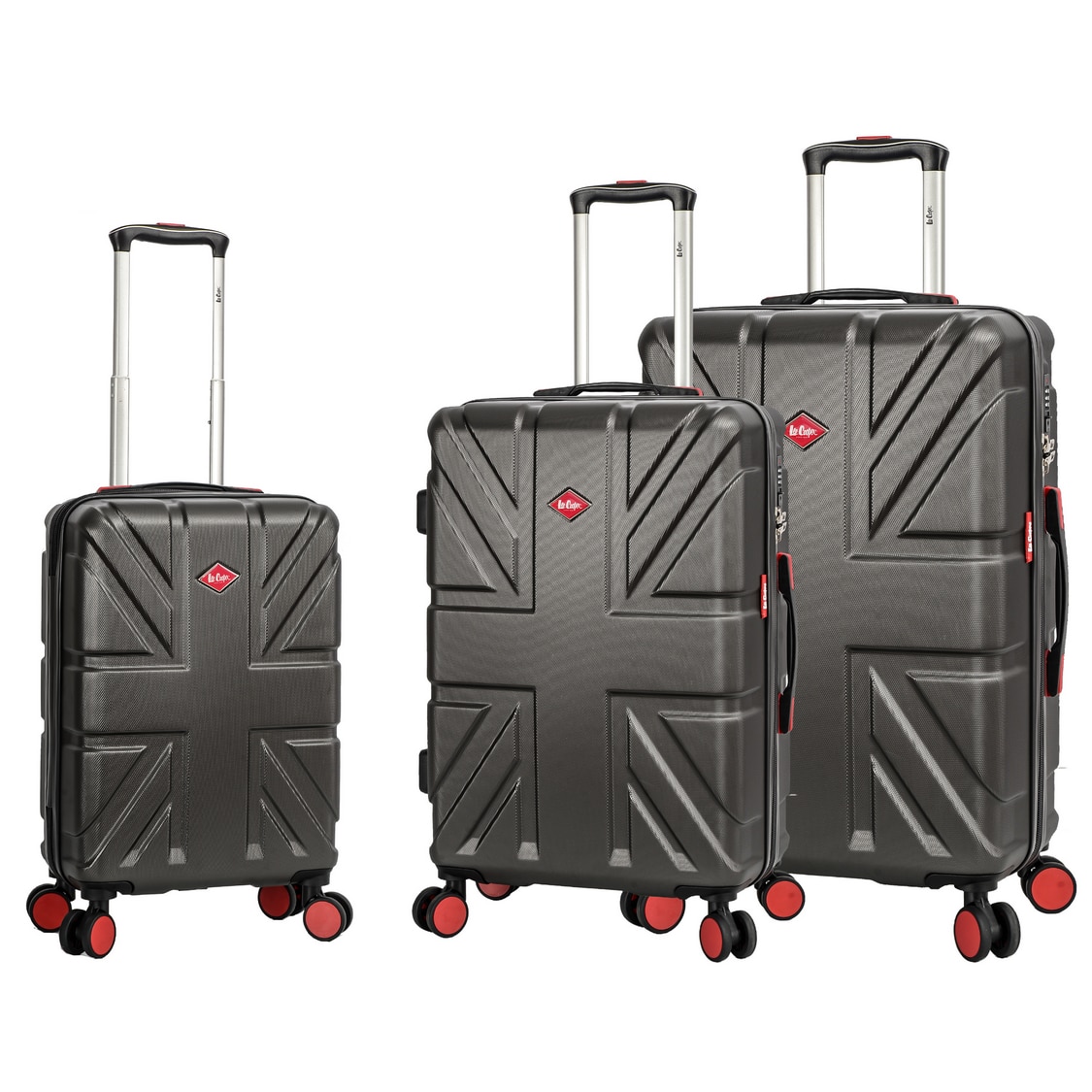 Set Trolere Lee Cooper London, ABS, 4 Roti Duble, Cifru TSA, 3 Piese ...
