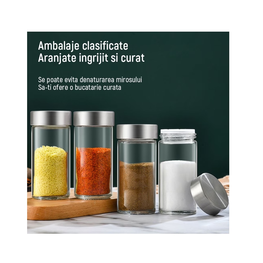 Set 24 Borcane de sticla pentru condimente, AT PERFORMANCE®, cu ...