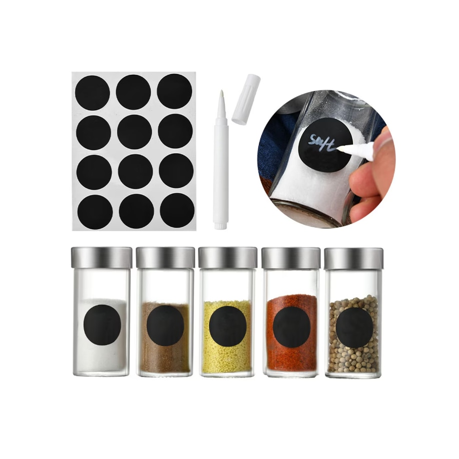 Set 24 Borcane de sticla pentru condimente, AT PERFORMANCE®, cu ...