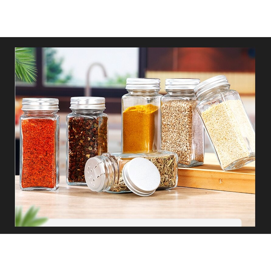 Set 24 Borcane de sticla pentru condimente, AT PERFORMANCE®, cu ...