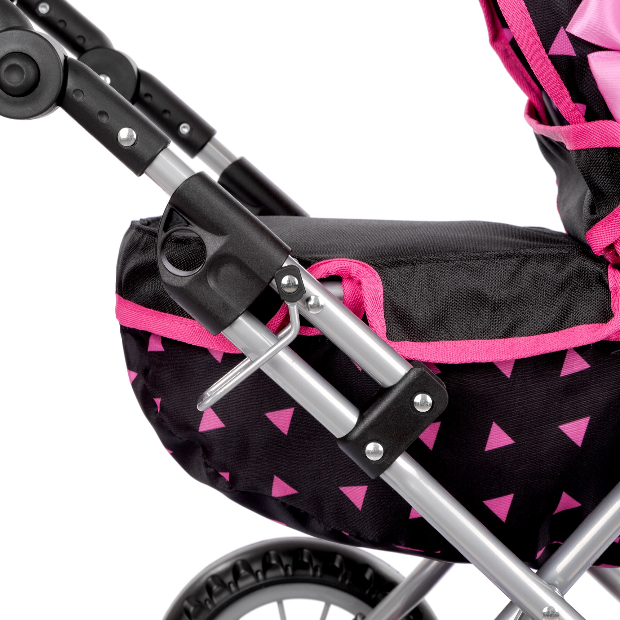 Carut Pentru Papusi, Kinderplay, Negru Cu Triunghiuri Roz - eMAG.ro