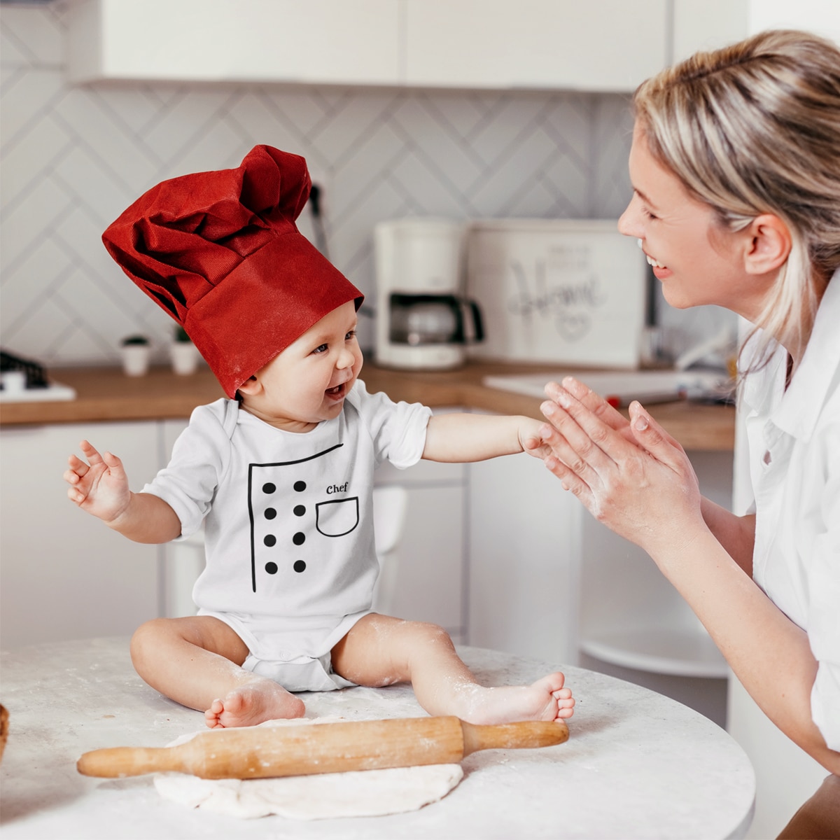 Body alb maneca scurta ''chef'' - eMAG.ro