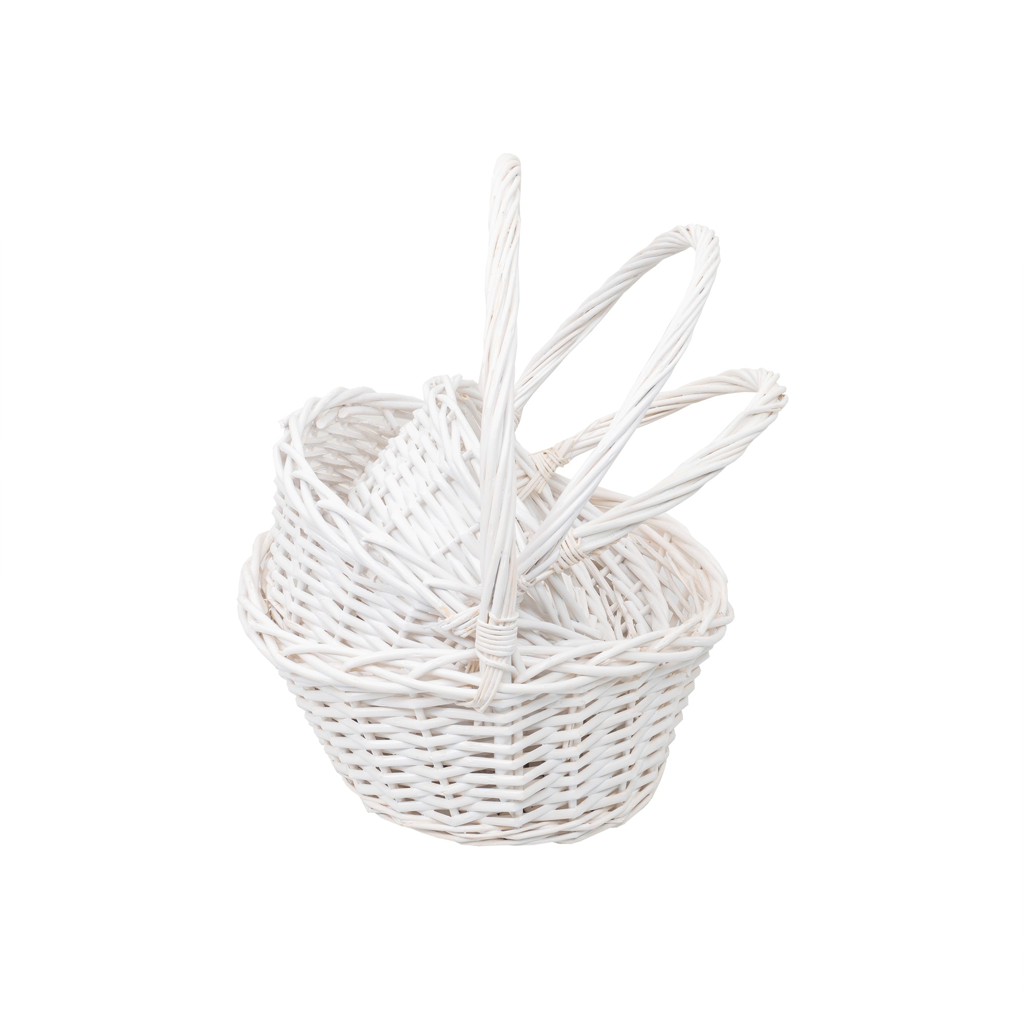 Cos impletit, culoare alb, set 3 cosuri, B.S.P. / SL607 - eMAG.ro