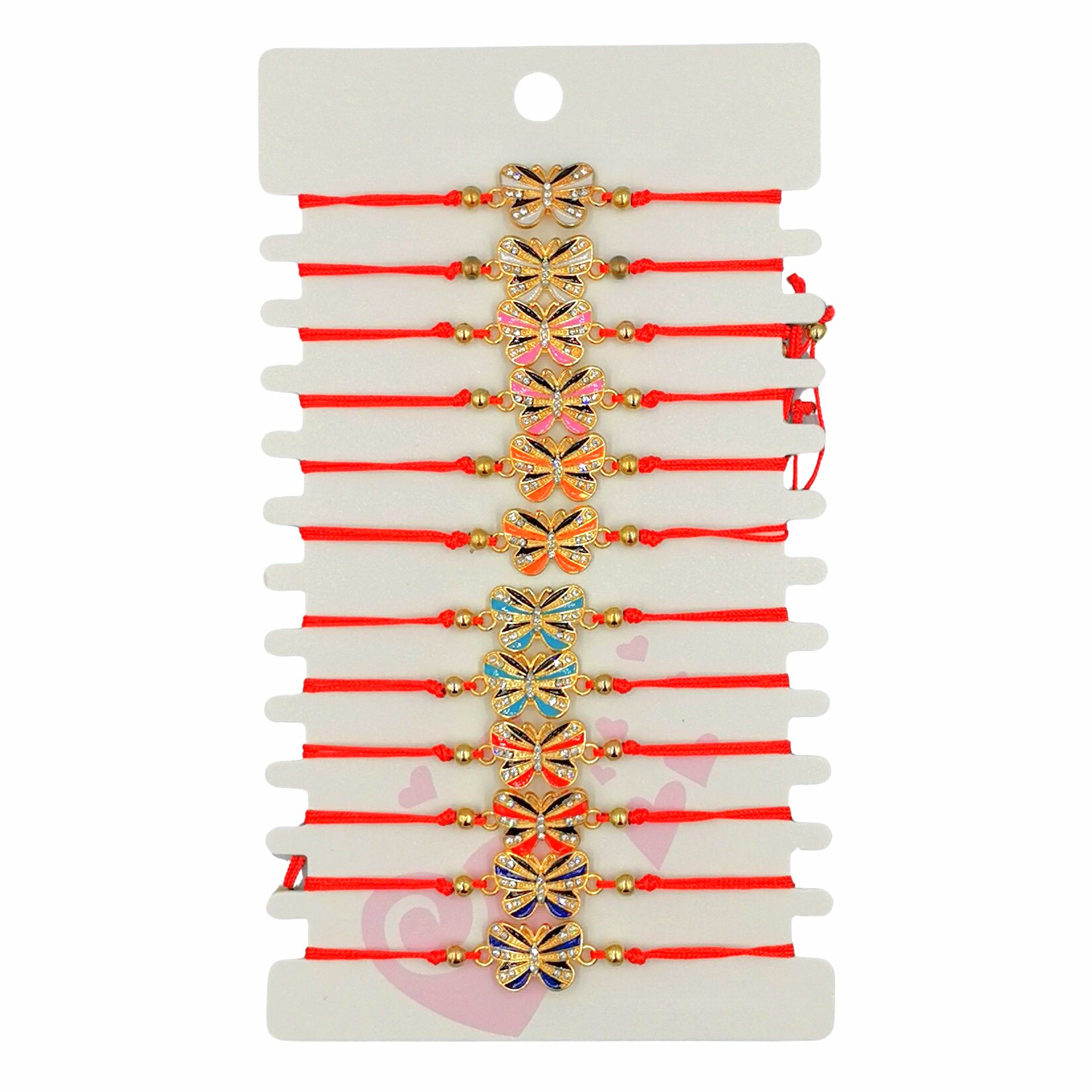 Set 12 martisoare bratari, NEVERMORE, N1025, Lungime reglabila, Rosu ...