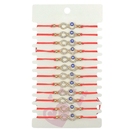 Set 12 martisoare bratari, NEVERMORE, N1027, Lungime reglabila, Rosu ...