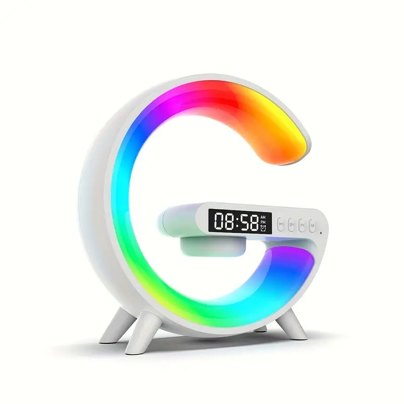 Lampa Mini Smart RGB, LED, cu Incarcator Wireless 15W, Lumini ...