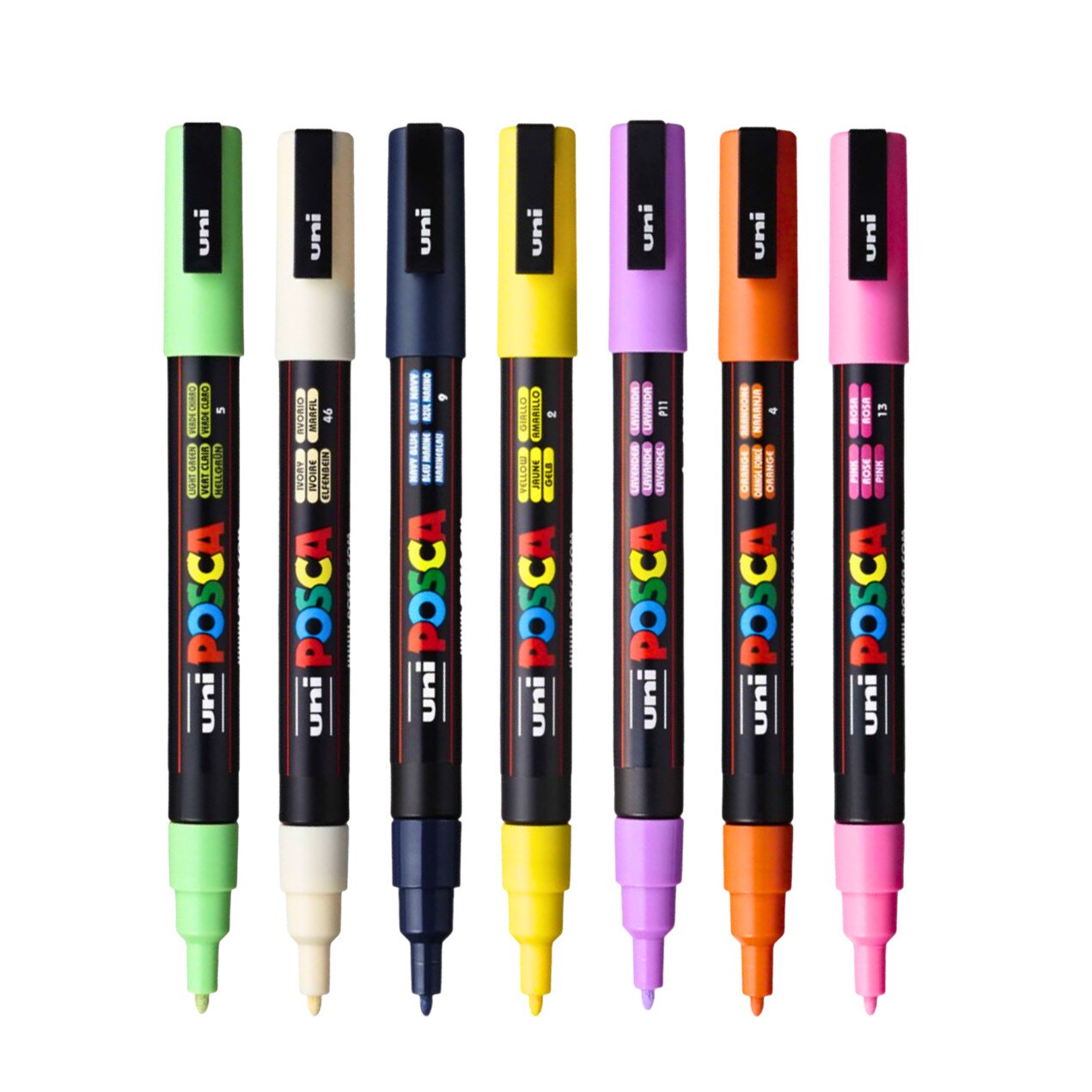 Set 7 Markere Uni Posca Mitsubishi, PC-3M, Fine Tip Pen, Multicolor ...