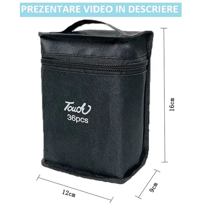 Комплект от 36 двойни маркера WePro Store, професионални, тънък и дебел, мастило на алкохолна ...