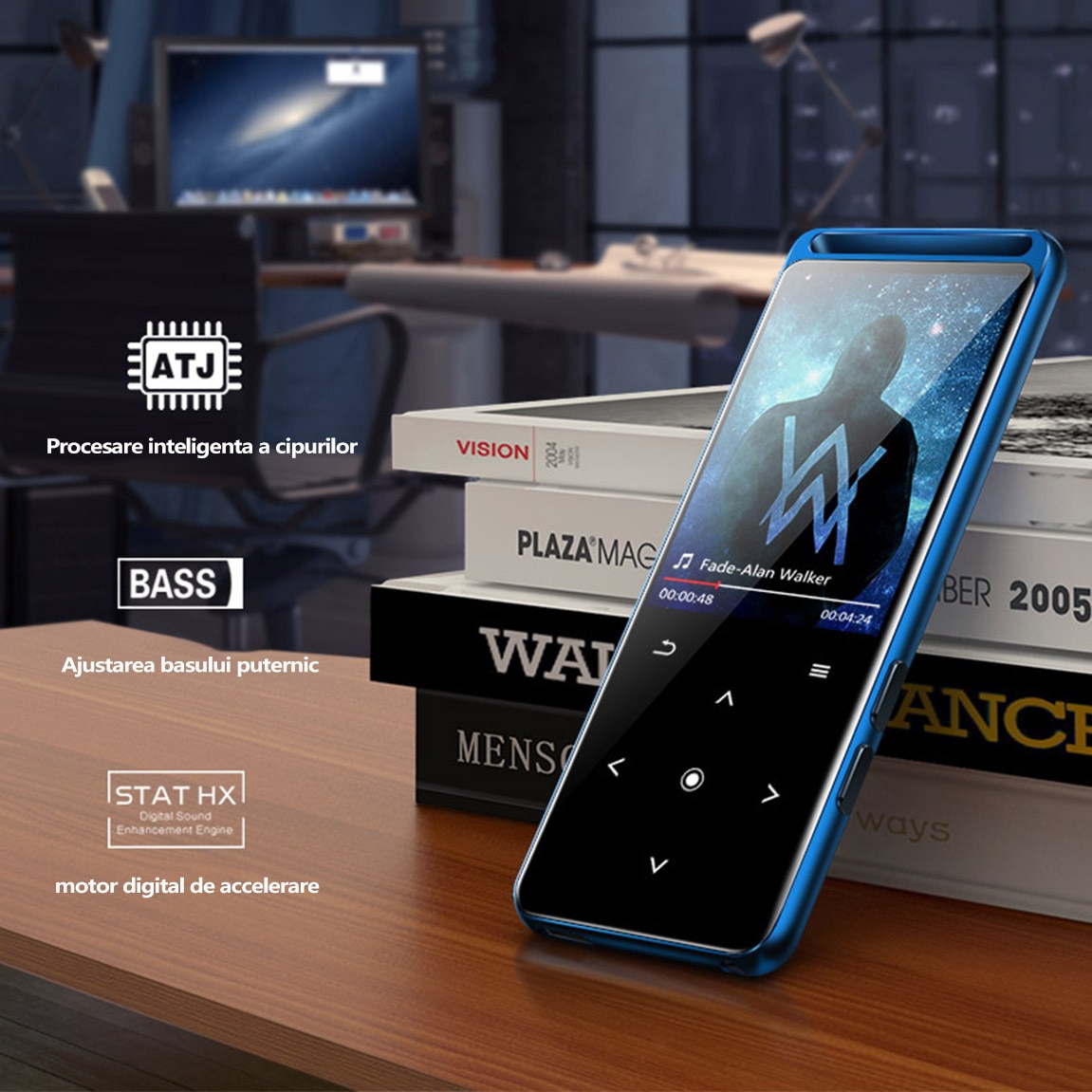 Player MP3 cu touchscreen, sundiguer, 1.8 inch, 64 GB, HiFi audio ...