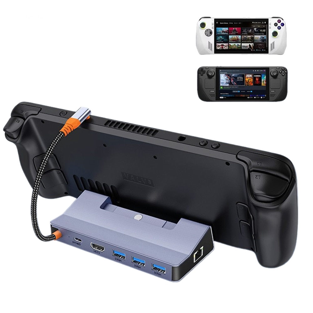 Statie andocare consola gaming, JESWO, 6in1, Pentru Steam Deck ...