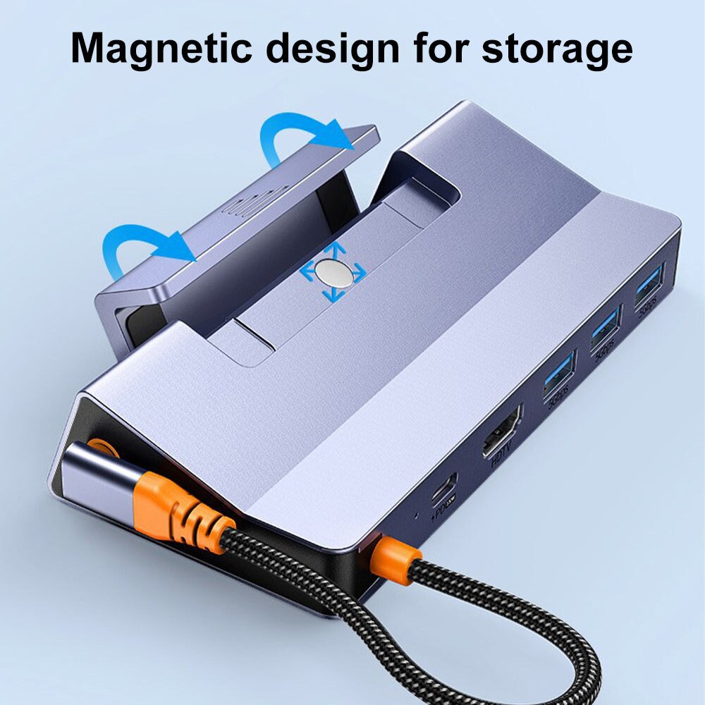 Statie andocare consola gaming, JESWO, 6in1, Pentru Steam Deck ...