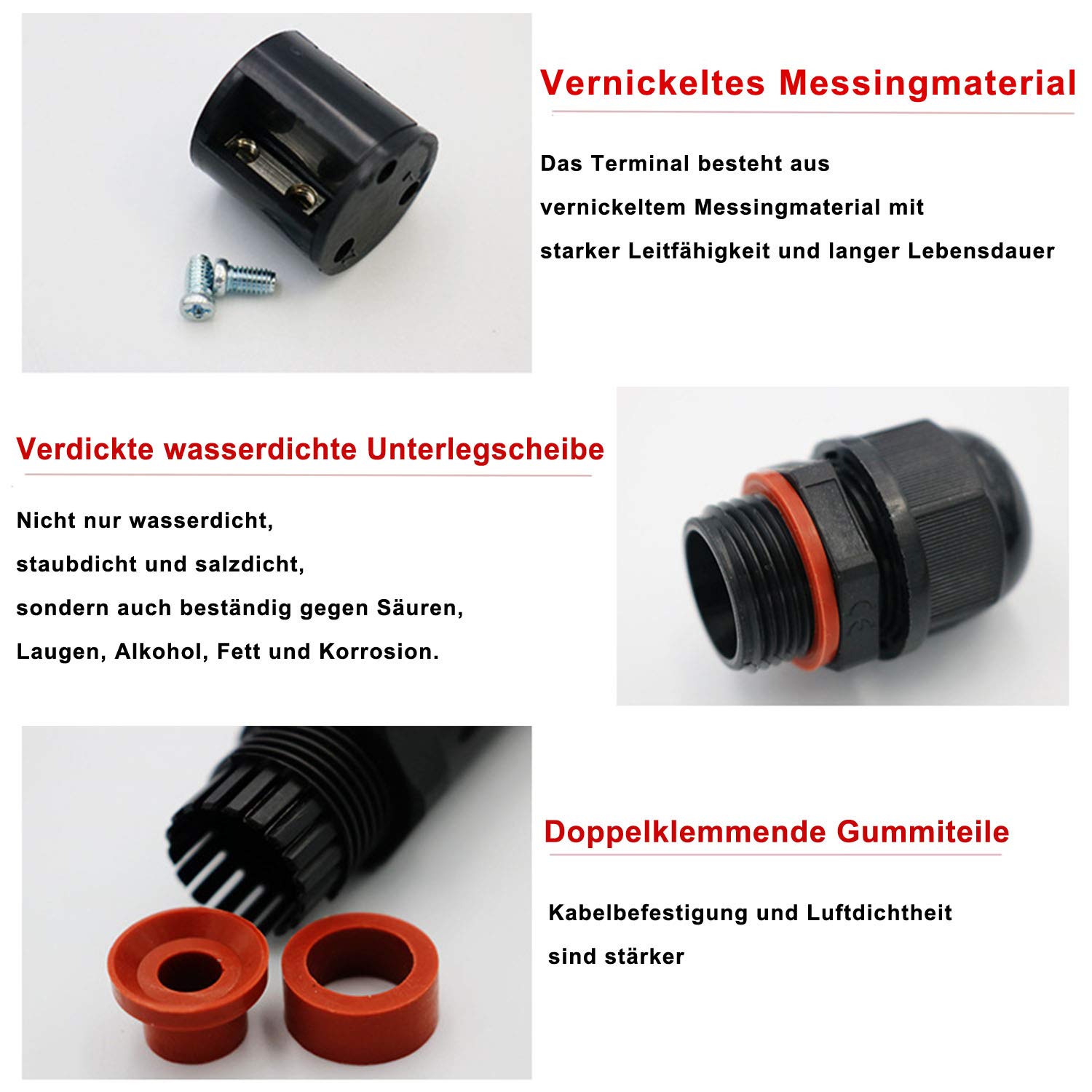 Set 3 Conector cablu electric liniar, JENUOS®, 3 pini protectie la ...
