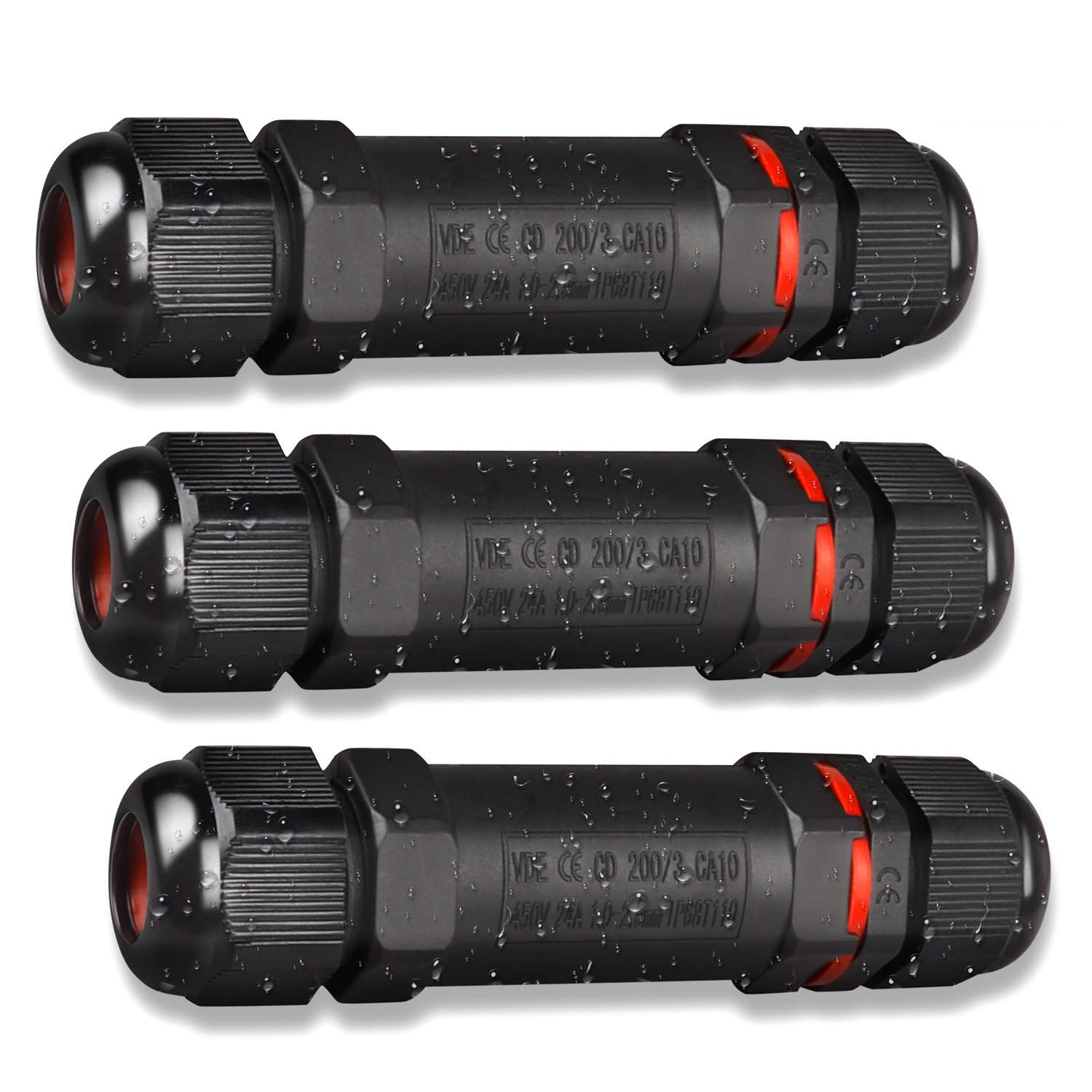 Set 3 Conector cablu electric liniar, JENUOS®, 3 pini protectie la ...