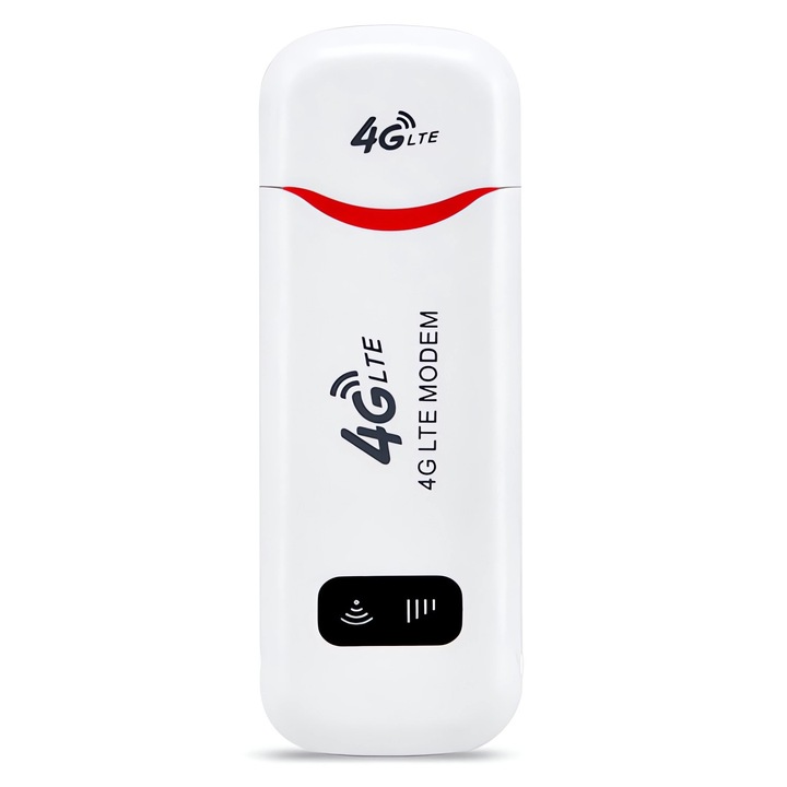 Modem USB, 4G, WiFi, Alb/Rosu - eMAG.ro