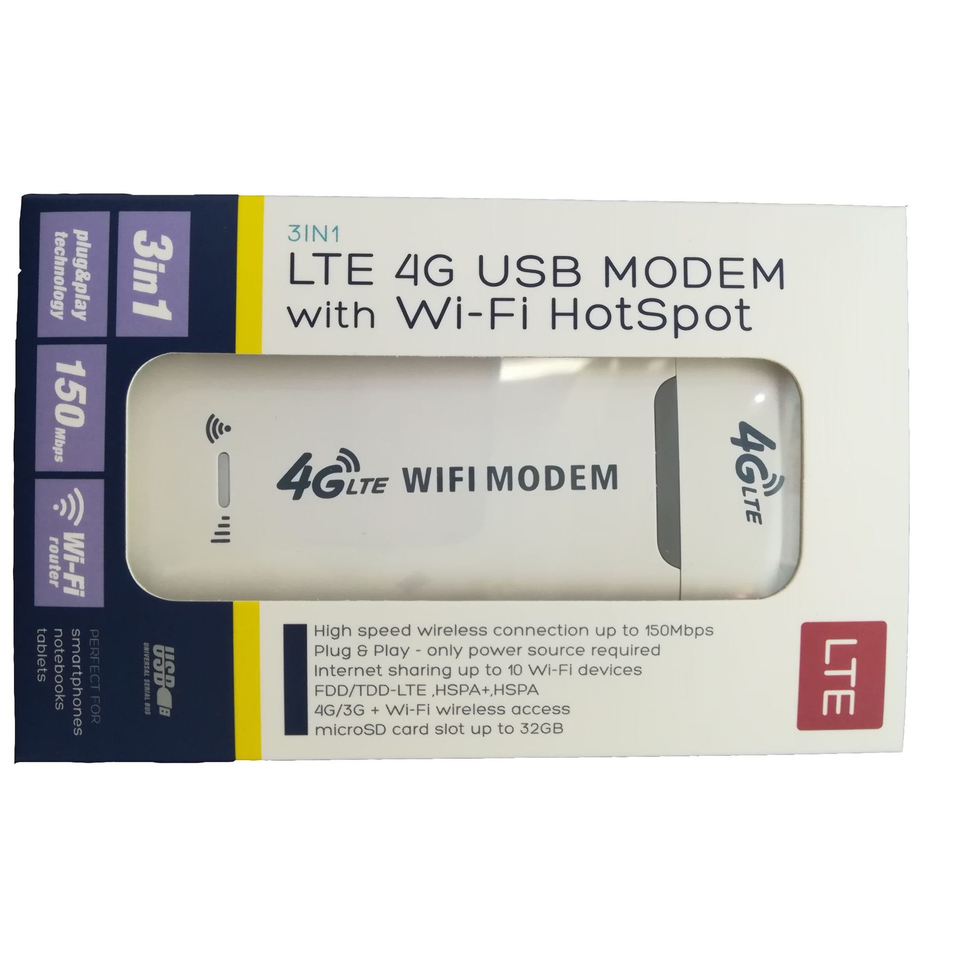 Modem USB, Plastic, 4G, WiFi, Alb - eMAG.ro