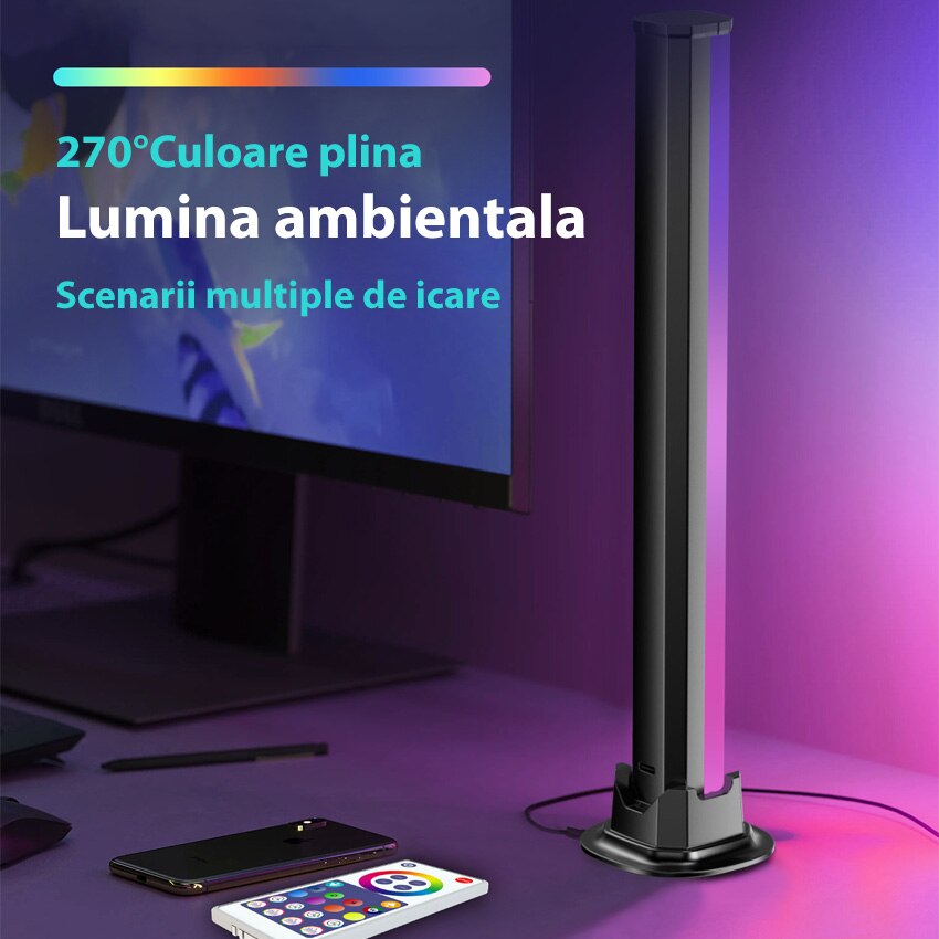 Set 2 Bare luminoase inteligente cu leduri RGB, Chucai, Multicolor ...