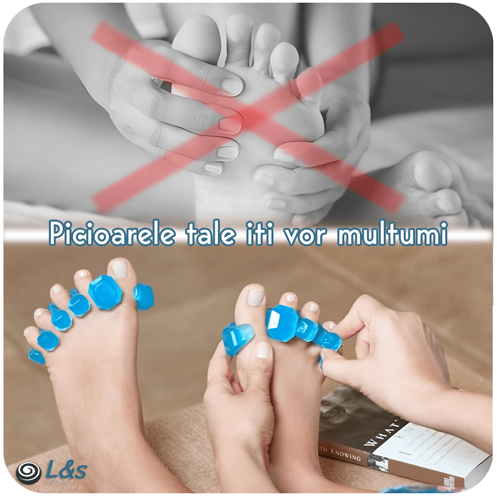 Orteza L&S™ separatoare, din silicon moale, pentru degetele de la ...