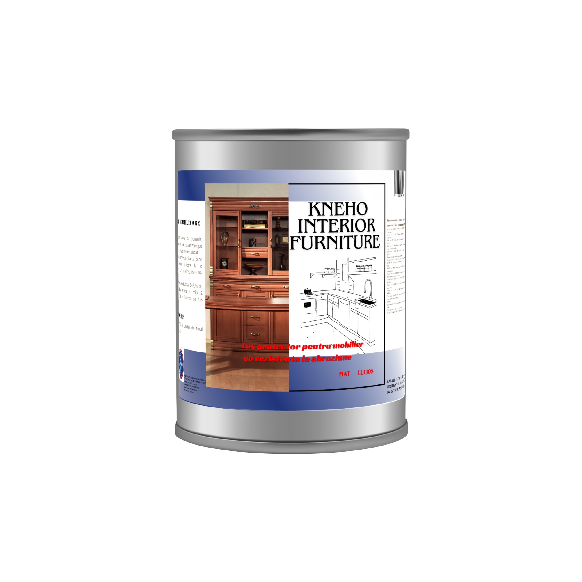 Lac pe baza de apa pentru mobilier de interior, transparent, mat, 5l ...