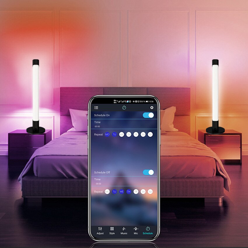 Set 2 Bare luminoase inteligente cu leduri RGB SAL006S, Chucai, lumina ...