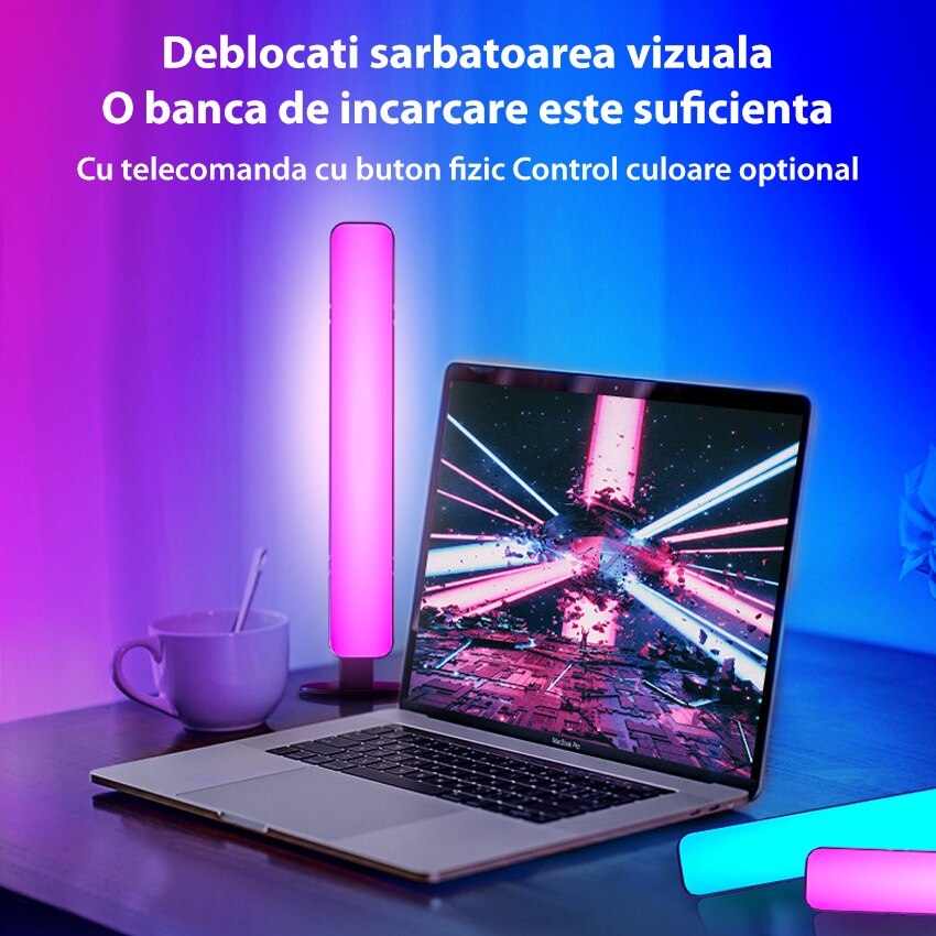 Set 2 bare luminoase cu leduri RGB, Chucai, Multicolor - eMAG.ro