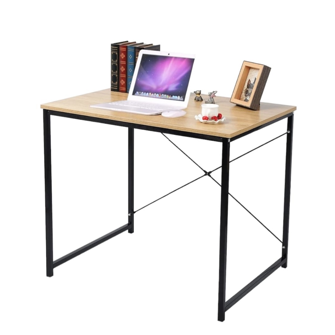 Birou industrial, stejar alb, cadru metal 80x60x70 cm - eMAG.ro