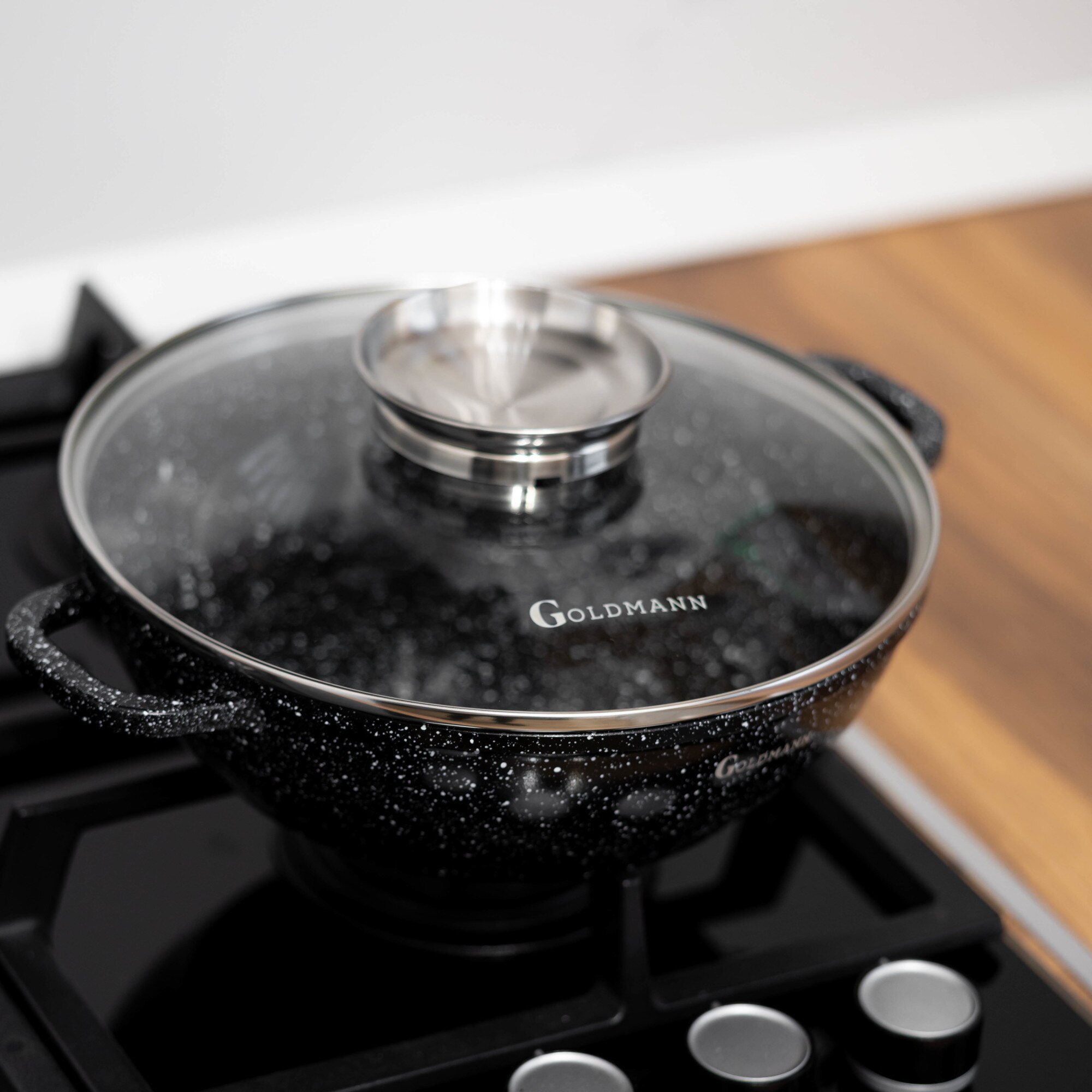 Cratita din aluminiu turnat Goldmann cu capac din sticla 28x8cm, 4.1L ...