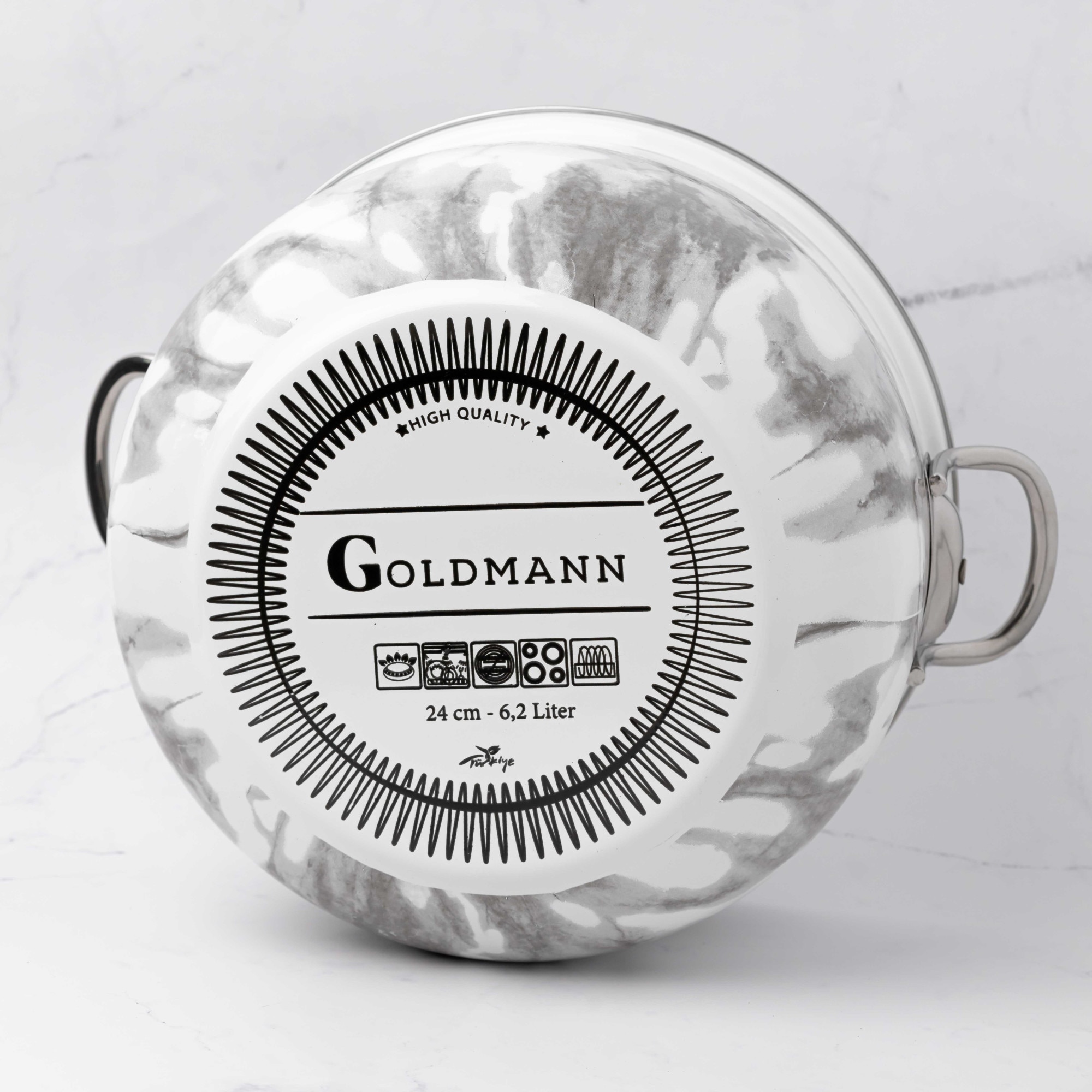 Cratita emailata Goldmann cu capac din sticla, 26x16cm, 8.5 litri ...