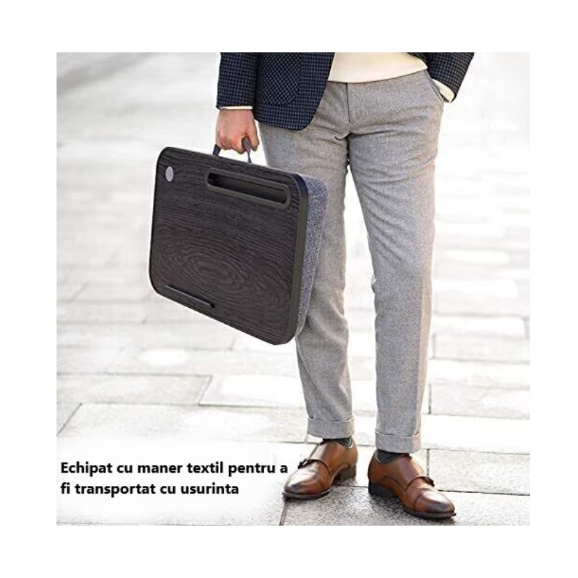 Masuta laptop stand JRH, multifunctionala, blat MDF, mouse pad, suport ...
