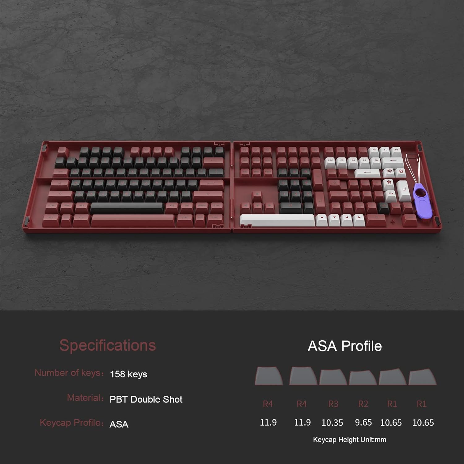 Set taste pentru tastatura mecanica AKKO Bred Keycap Set - ASA Key ...