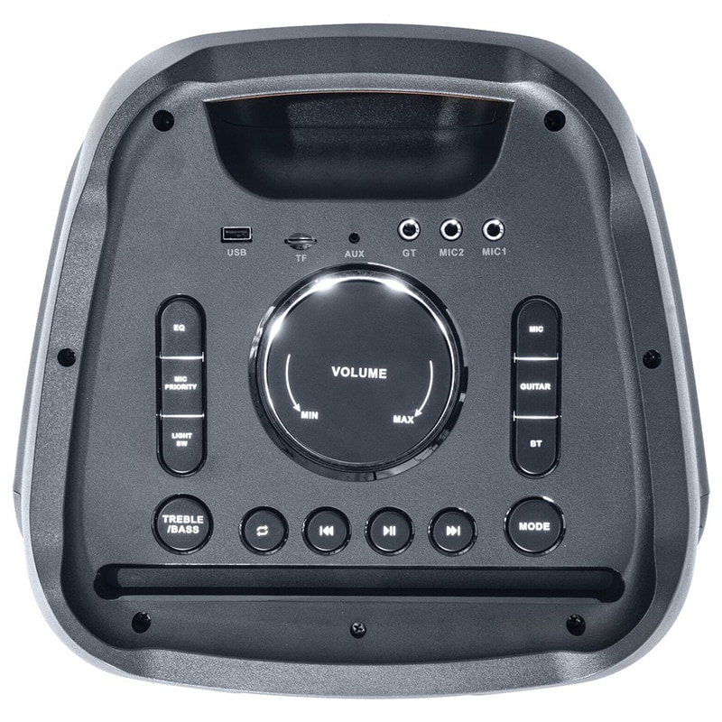 Портативна колонка с bluetooth и LED, колонка 2х25 см, FM, USB, SD ...