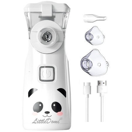 Aparat Aerosoli LittleDomi 307 Panda, Nebulizator Ultrasonic, Portabil, Ultra Silentios, Masca ...