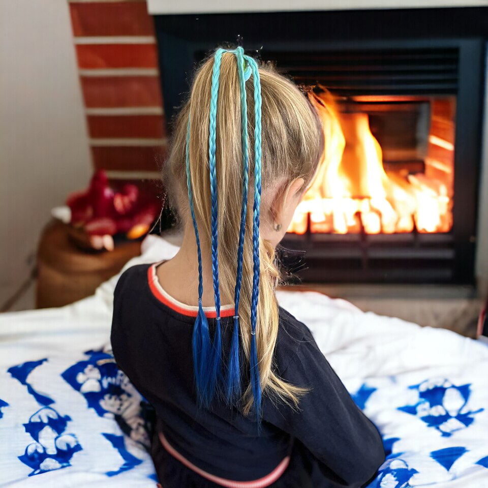 Elastic par cu 4 suvite colorate impletite Crisalida, lungime 40 cm ...