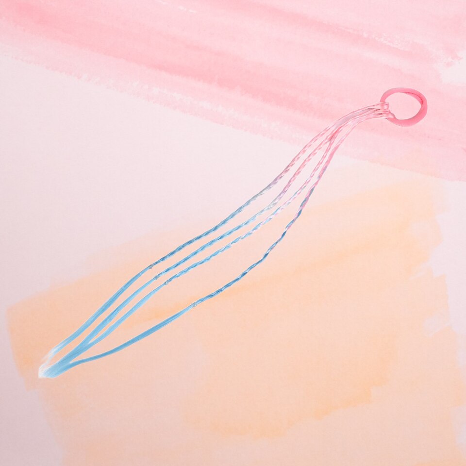 Elastic par cu 4 suvite colorate impletite Crisalida, lungime 40 cm ...