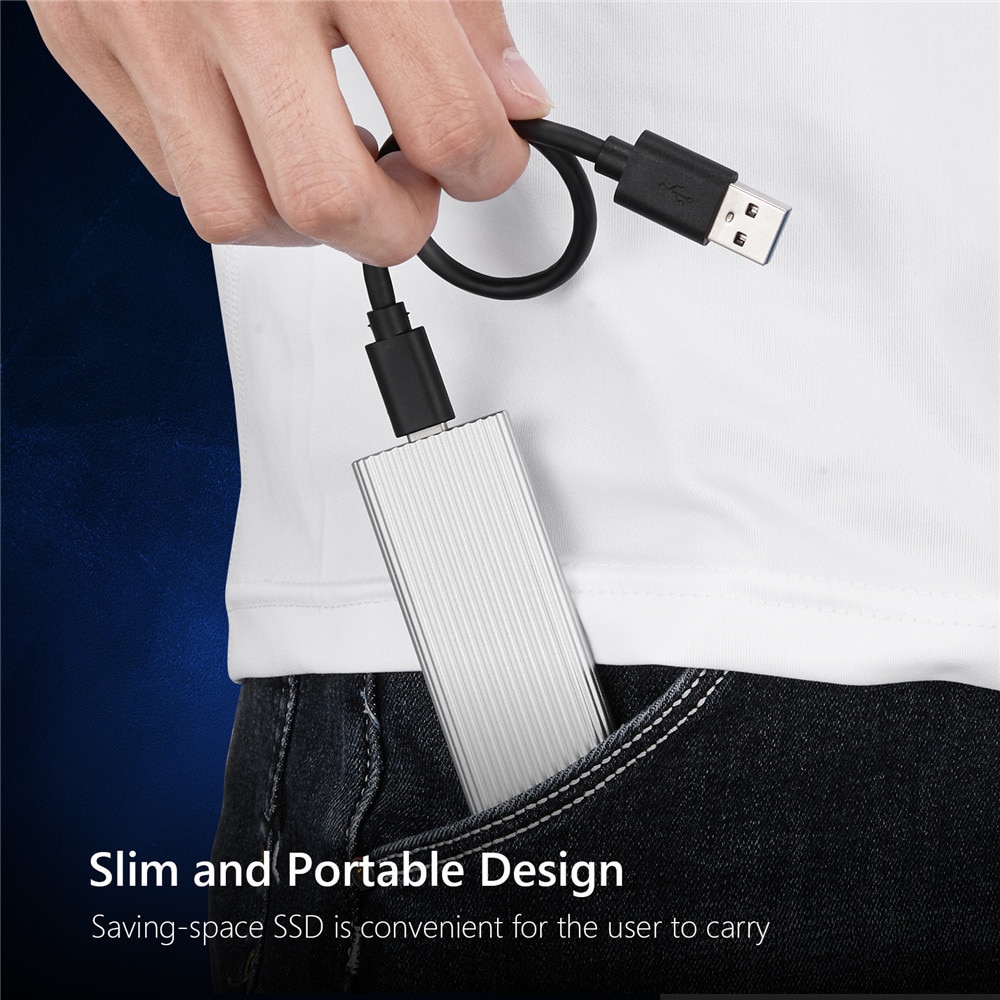 Hard disk extern SSD, TW92, Aluminiu, Portabil, USB 3.1, 4TB, argint ...