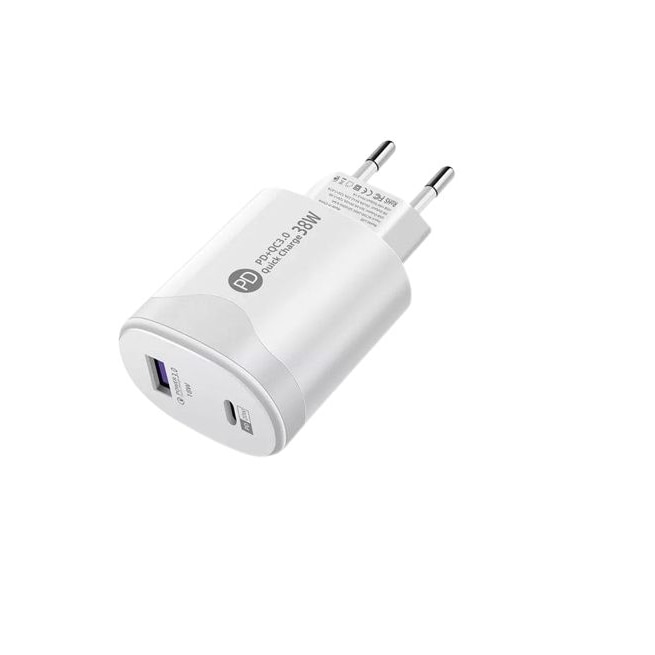 Hálózati Töltő Gyorstöltő Gyorstöltés 38w Két Portos Usb Pd Qc 3 0