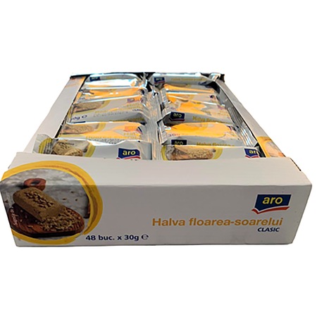 Halva Floarea Soarelui Clasica 48 buc x 30 g, Aro, 1.44 kg - eMAG.ro