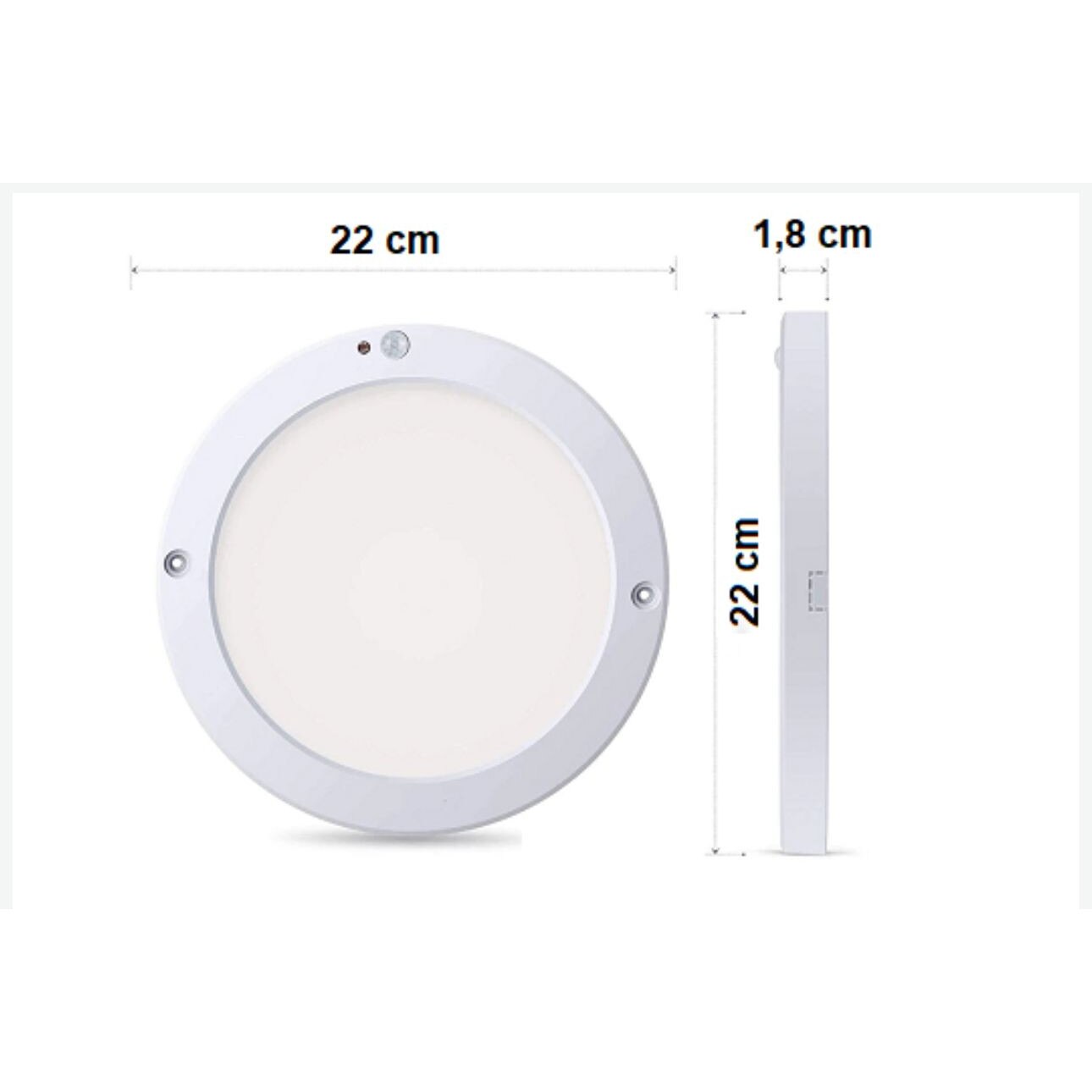 LED таванна лампа със сензор за движение, 20W, 3200K, ултратънка - eMAG.bg