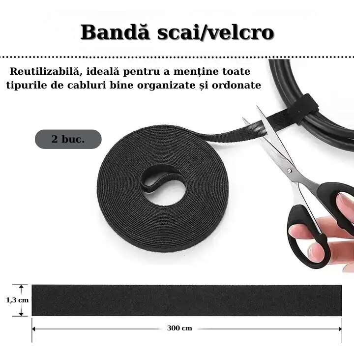 Kit organizare cabluri 133 piese, Coliere, Cleme adezive, Agrafe ...