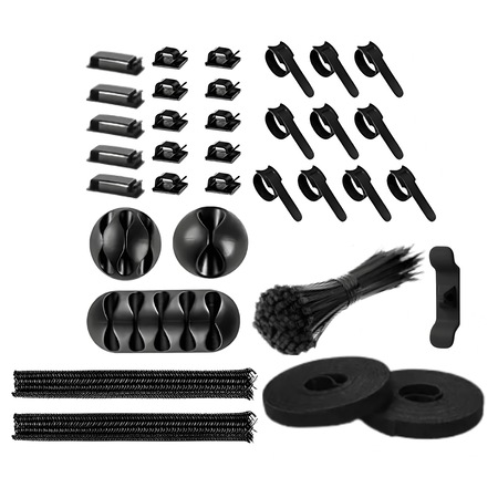 Kit organizare cabluri 133 piese, Coliere, Cleme adezive, Agrafe ...
