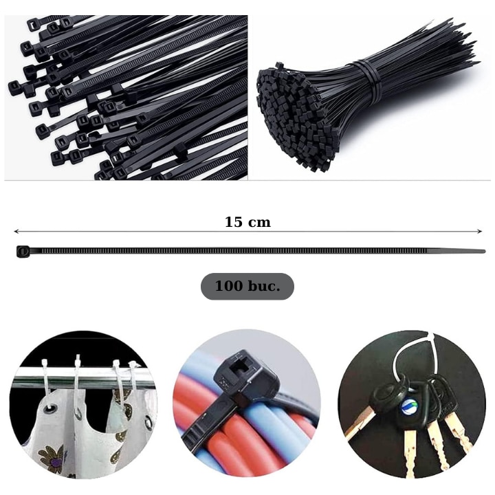 Kit organizare cabluri 149 piese, Coliere, Cleme adezive, Agrafe ...