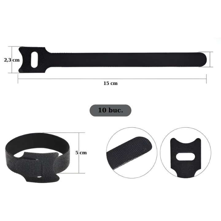 Kit organizare cabluri 133 piese, Coliere, Cleme adezive, Agrafe ...