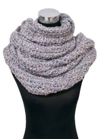 Fular circular tricotat, mohair, gri - eMAG.ro