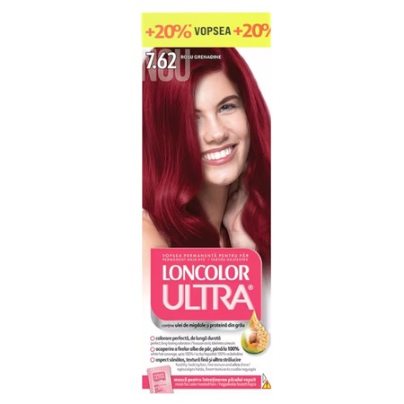 Set 3 x Vopsea de Par Permanenta Loncolor Ultra 7.62 Rosu Grenadine ...